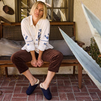 The Woolie Burro - Navy with Shearling - Womens – Commbi